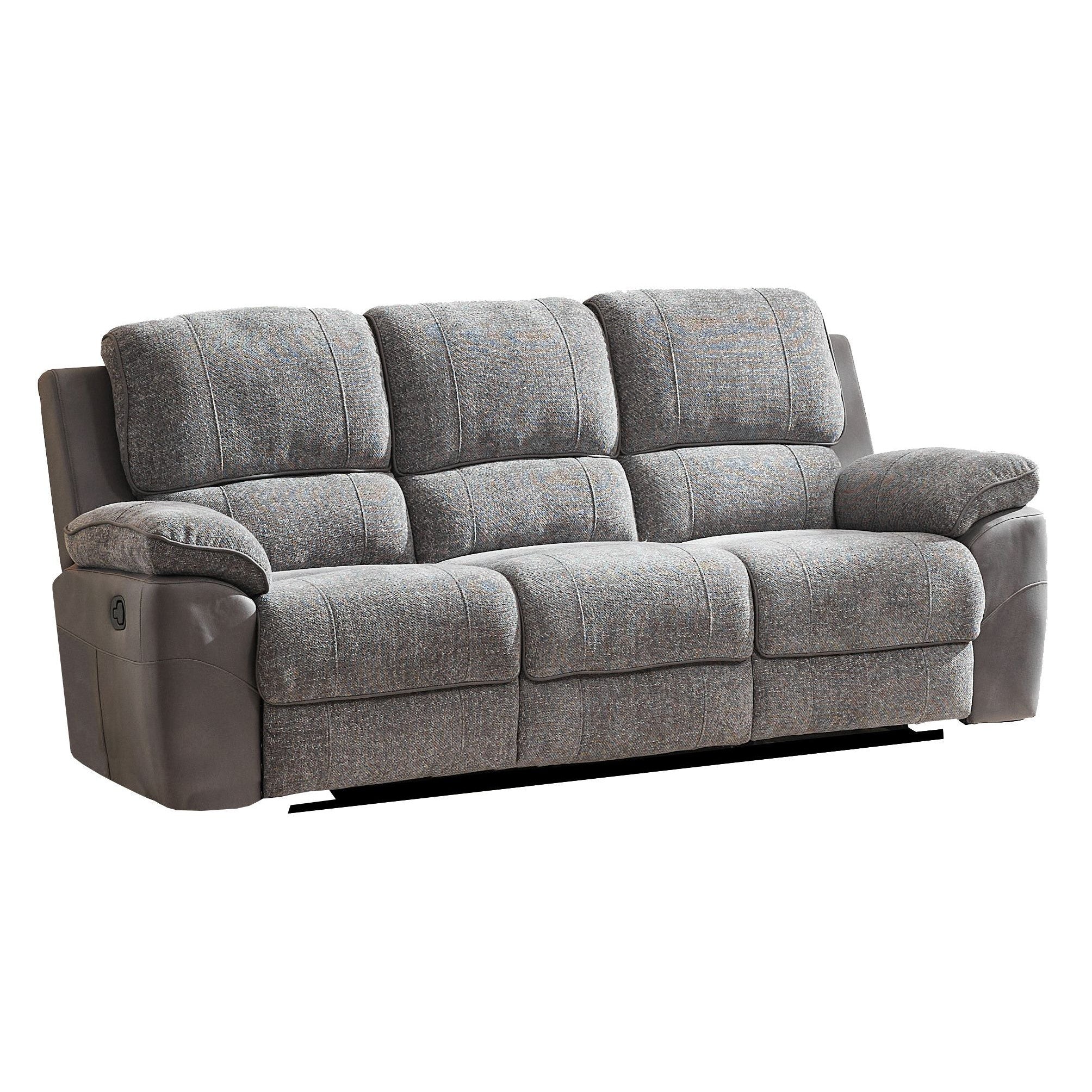 Durango Manual 3 Seater Sofa - Silver Grey Fabric – Caffreys Furniture