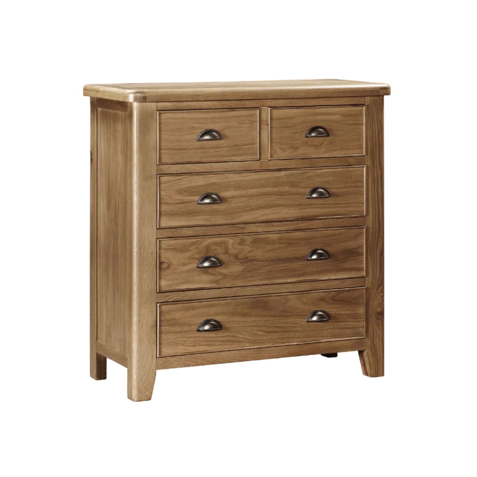 Hodson Oak 2 Over 3 Chest - Caffreys Furniture | Nationwide Delivery